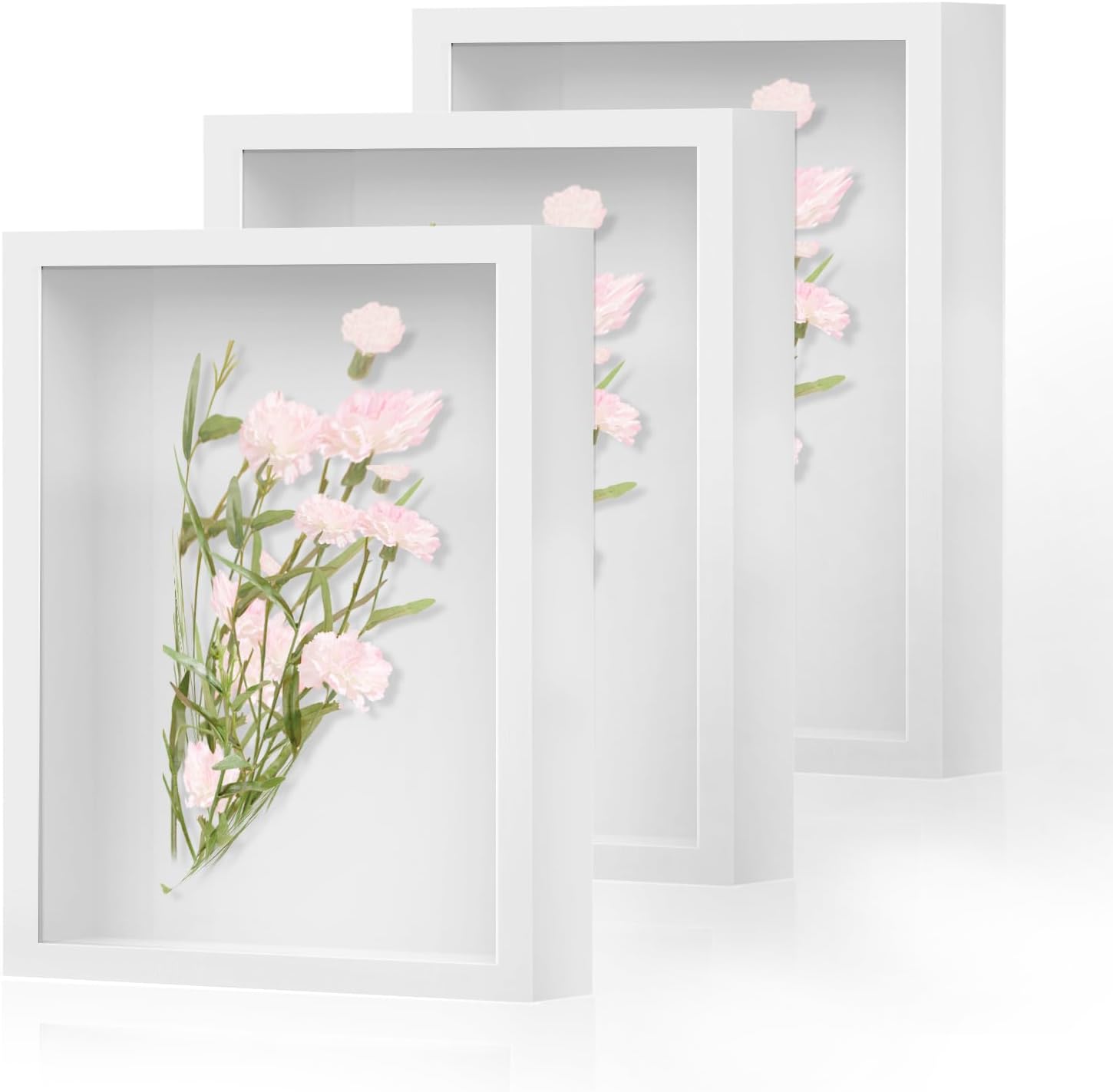Amazon.com: Kennmo 8x10 White Wooden Shadow Box Frame Memory Box, MDF ...
