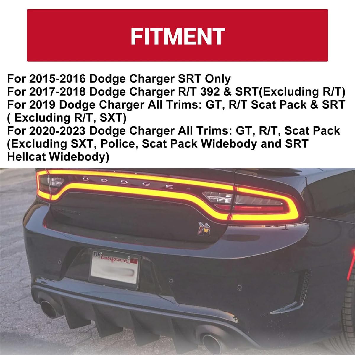 Dodge Charger Side Skirts Rear Diffuser WildWell For 2015-2024 Dodge ...