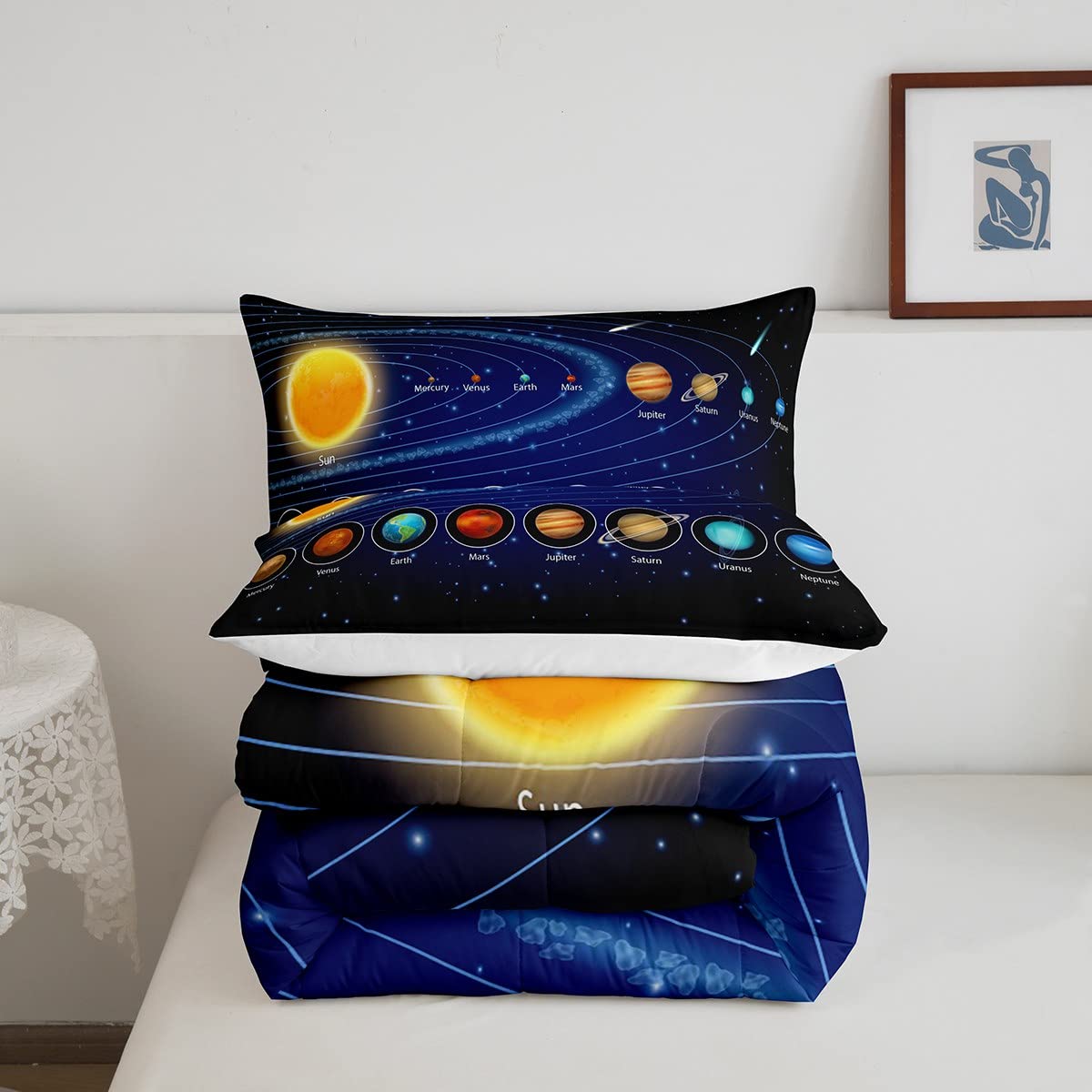 Feelyou Solar System Comforter Set for Kids Toddler Outer Space Galaxy ...