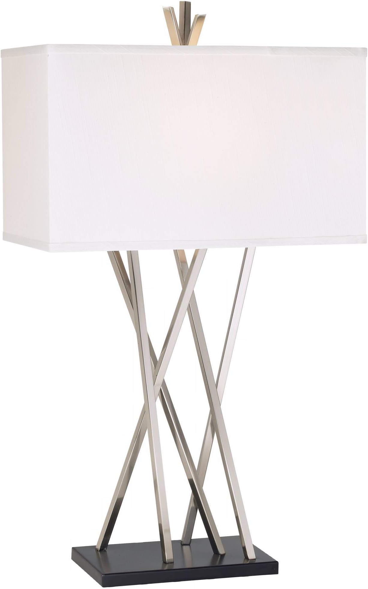 Possini Euro Design Modern Table Lamp 30" Tall Brushed Nickel Silver ...