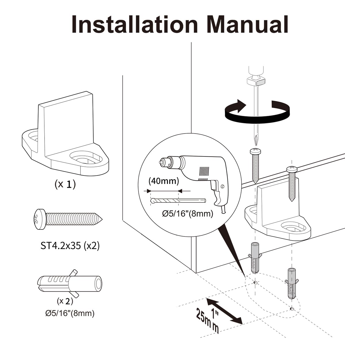 Snapklik.com : JUGREAT Black Aluminum T-Guide For Sliding Barn Door ...