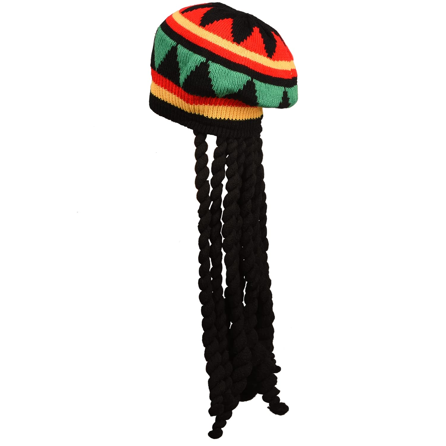 NAUZE Rasta Hat with Black Dreadlocks Jamaican Dreadlocks Wig Rasta Wig ...