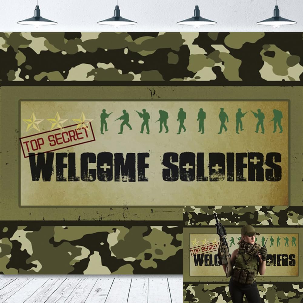 Caaerttply Army Soldier Backdrop For Photography Welcome Soldiers Photo ...