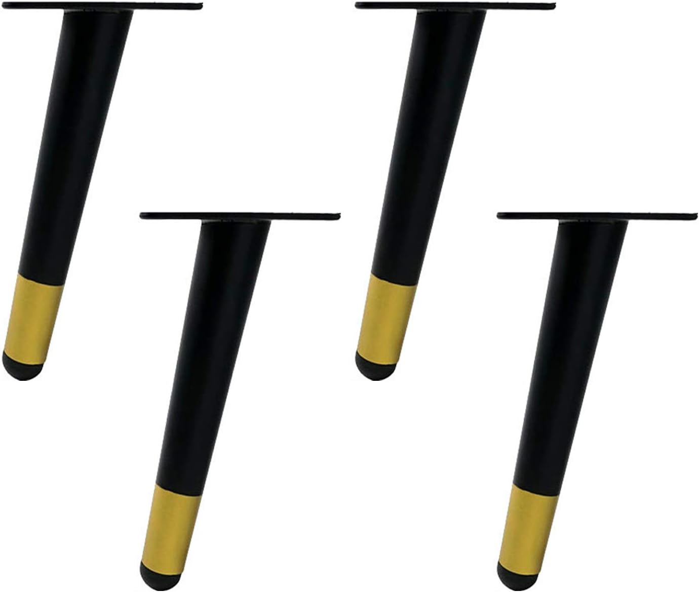 Patas cónicas oblicuas Patas para muebles de color negro y dorado ...