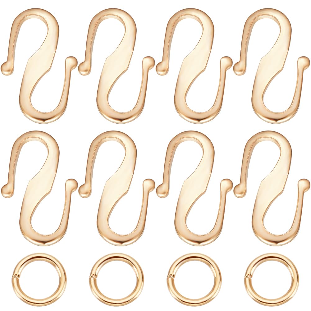 Amazon.com: Beebeecraft 1 Box 50Pcs S Hook Clasps 24K Gold Plated Hook ...