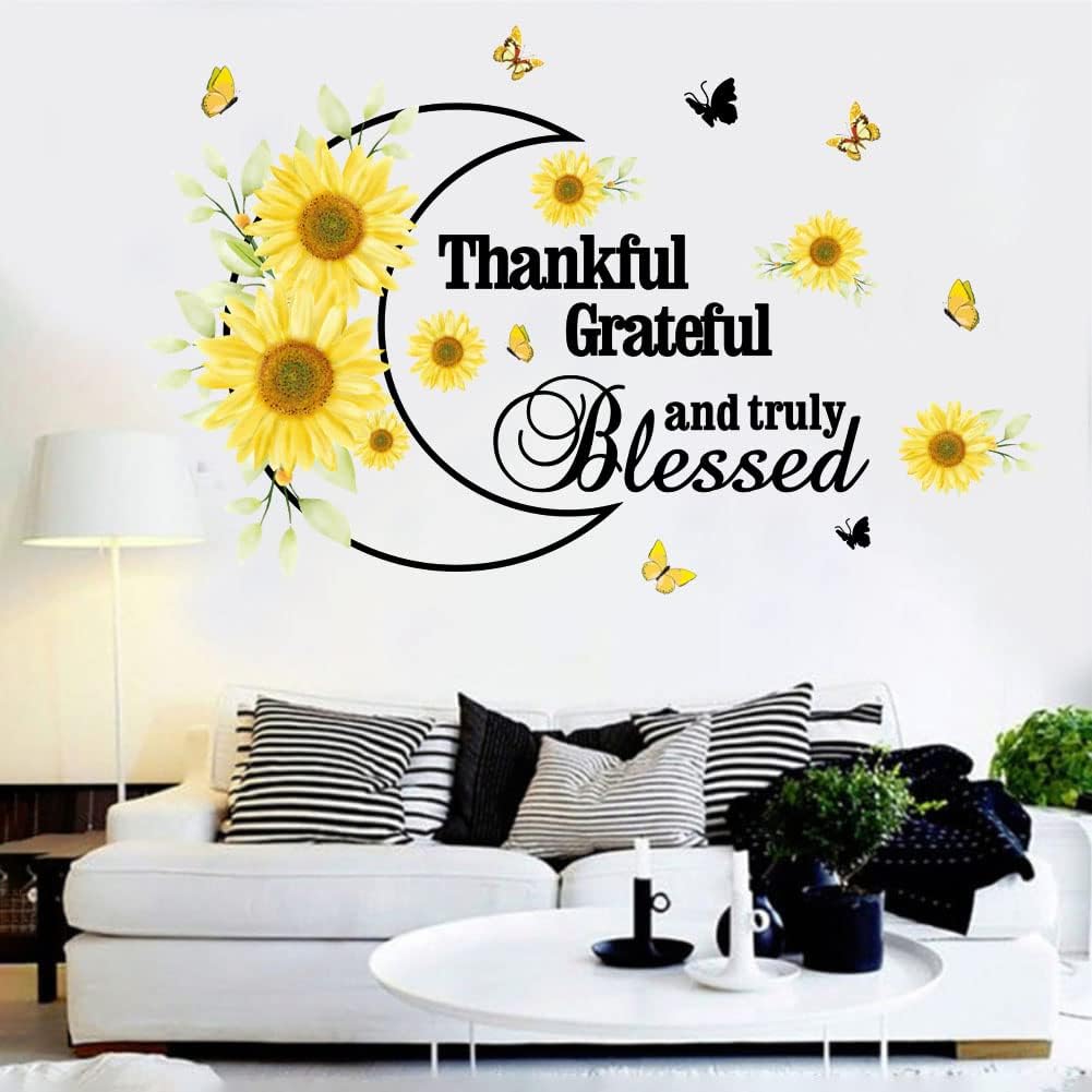 Amazon.com: Inspirational Faith Vinyl Lettering Wall Decals - Thankful ...