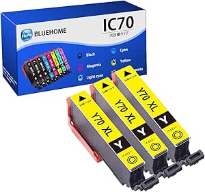 Amazon.co.jp: ICY70L ICY70 エプソン(Epson)用 IC70L IC70 インク さくらんぼ イエロー*3 合計3本 エプソン インク 70 ep805a ep ...
