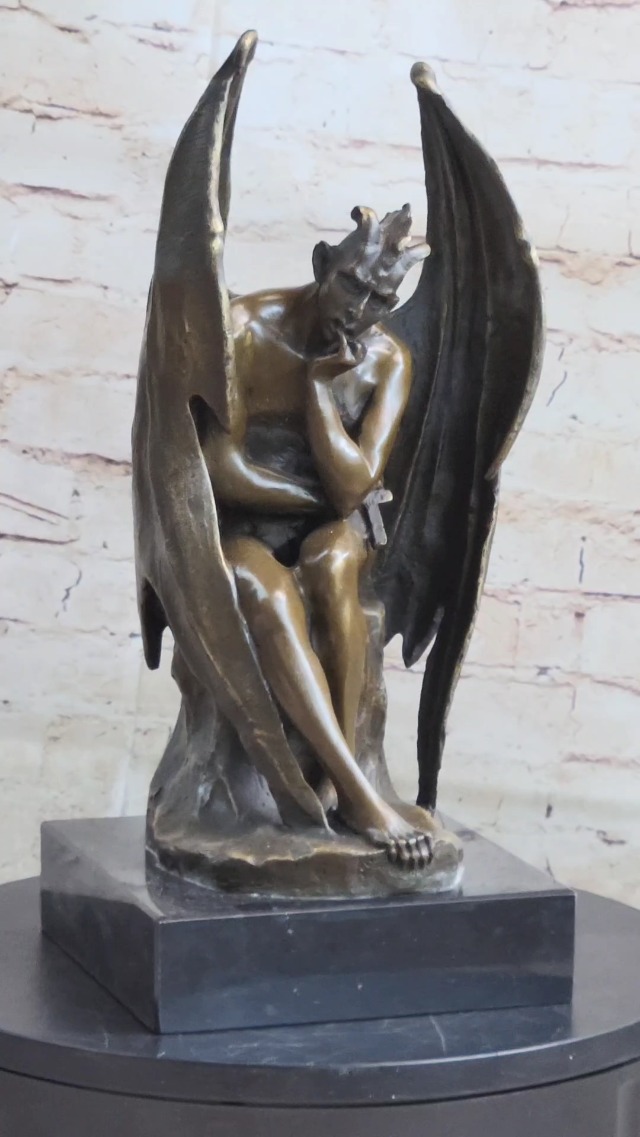 Watch Satan Lucifer Devil Bronze Satanism Baphomet Sculpture on Amazon Live