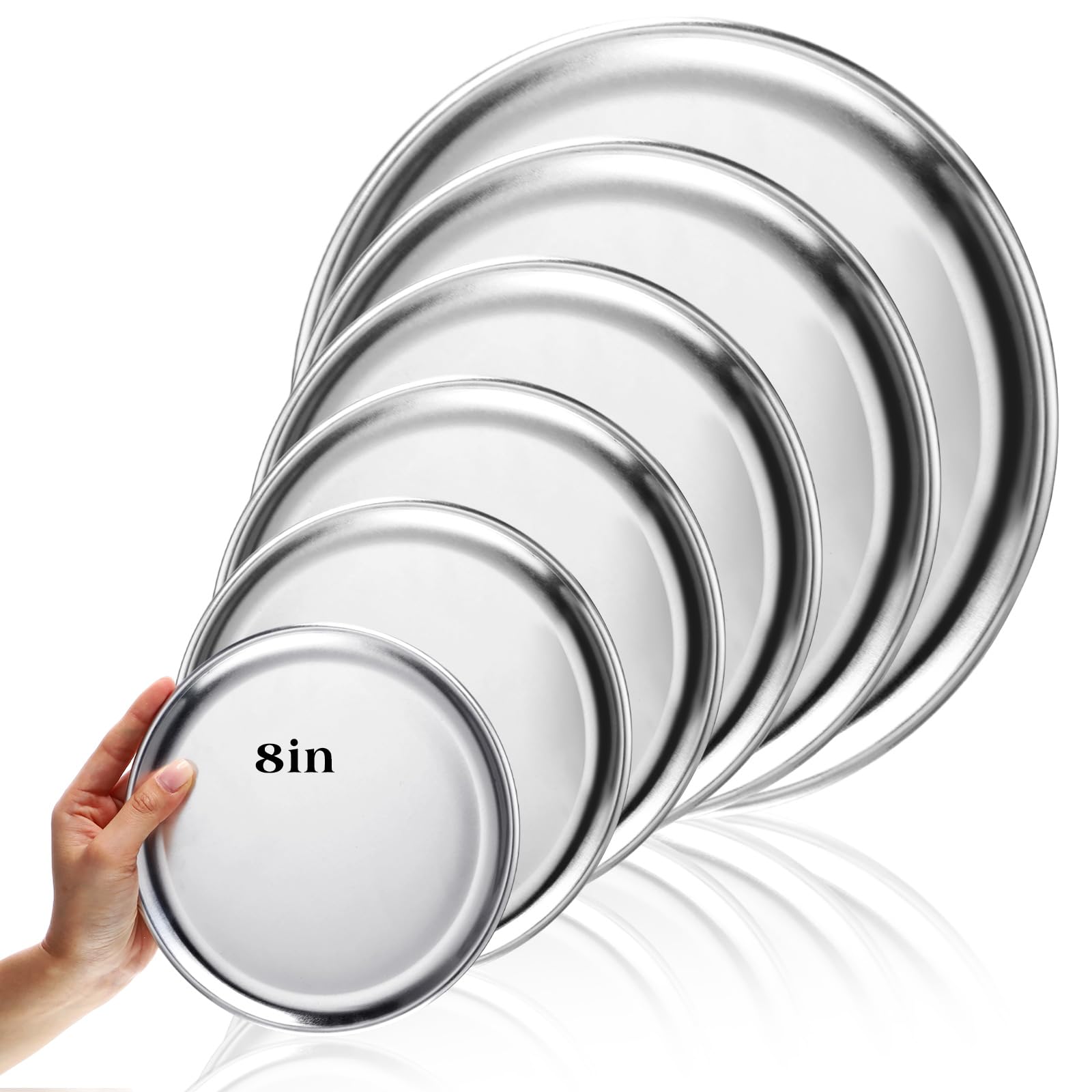 Rtteri 12 Pcs Pizza Pan Bulk Anti Rust Restaurant Aluminum Pizza Pan ...