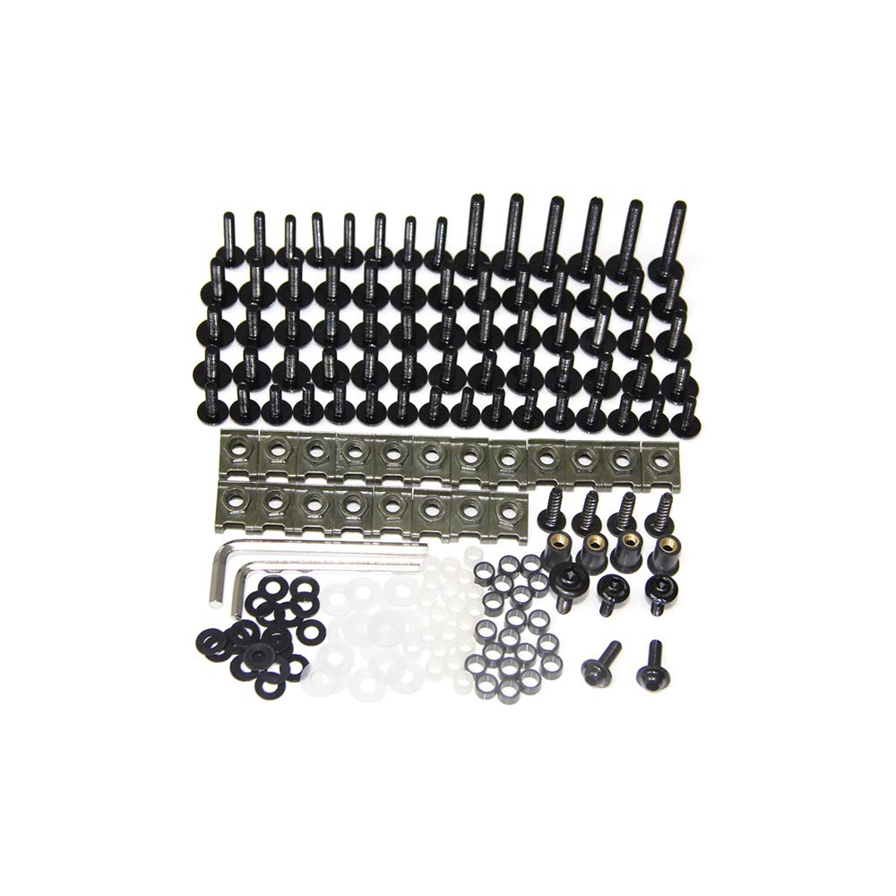Amazon.com: Fairing Bolt Kit Screws Nuts Washers Clips Motorcycle Bolts ...