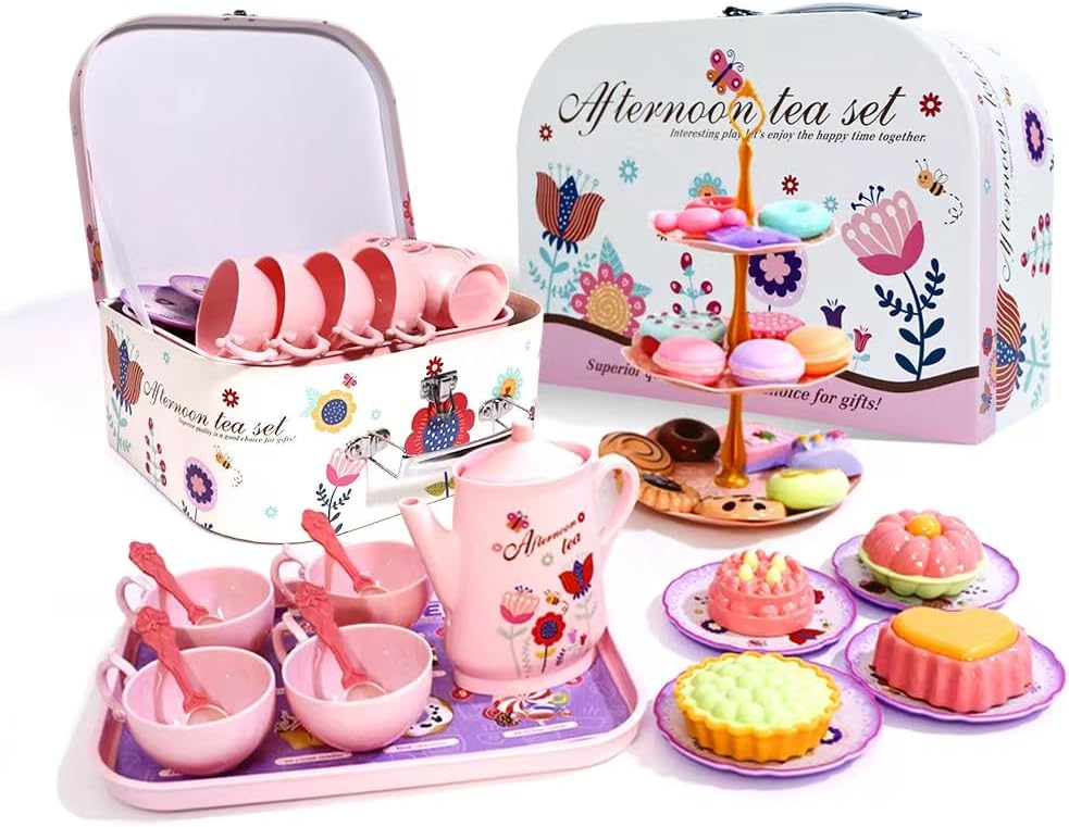 Amazon.com: Tea Set Toys for Girls, 42Pcs Princess Tea Party Set ...