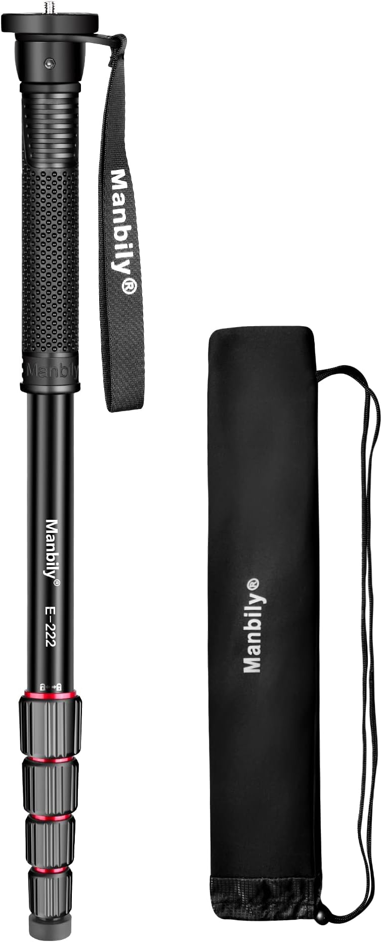 Manbily 65-Inch Camera Monopod, 5 Sections Aluminum Travel Monopod for Canon Nikon Sony DSLR ...