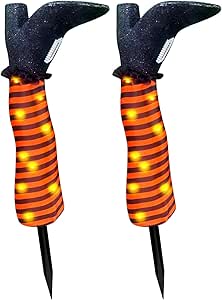 Amazon.com: 2 PCS Halloween LED Witch Legs for Bushes 13.4'' Animated ...