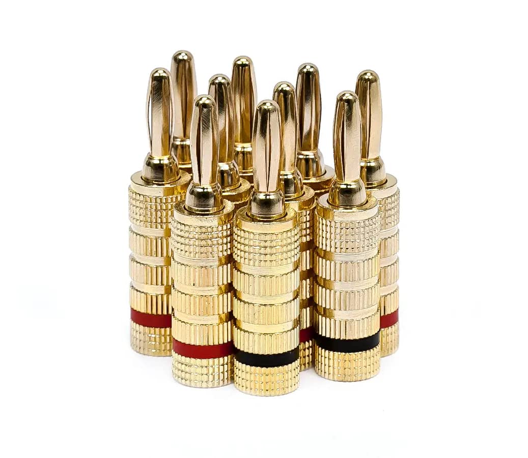 Snapklik.com : BRENDAZ Speaker Banana Plugs- Closed Screw Type 24k Gold ...