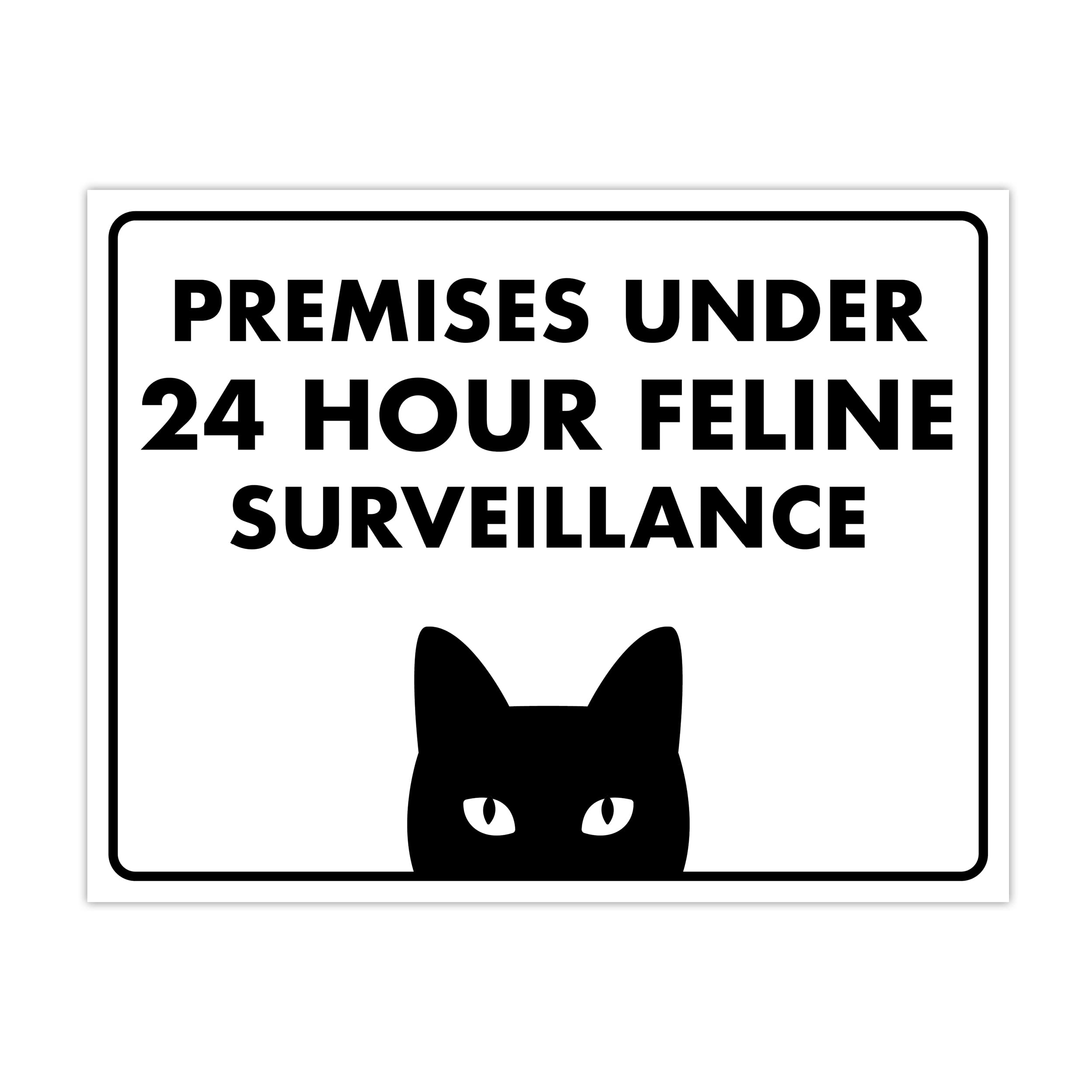 Amazon.com: Premises under 24 Hour Feline Surveillance - Funny Cat Sign ...