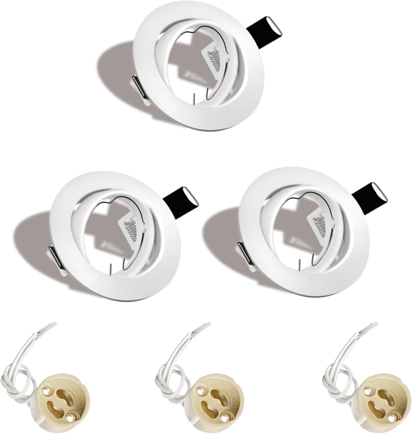 ATB-Foger 3 Pack White Recessed Ceiling Spotlights GU10 Light Mounting ...