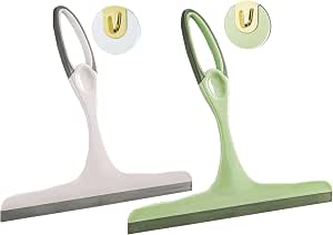 Amazon.com: Vivificenca 2Pcs Plastic Shower Squeegee with Curved Handle ...