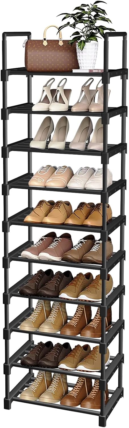 Amazon.com: Shoe Rack Organizer Metal Shoe Organizer 10 Tiers Narrow ...
