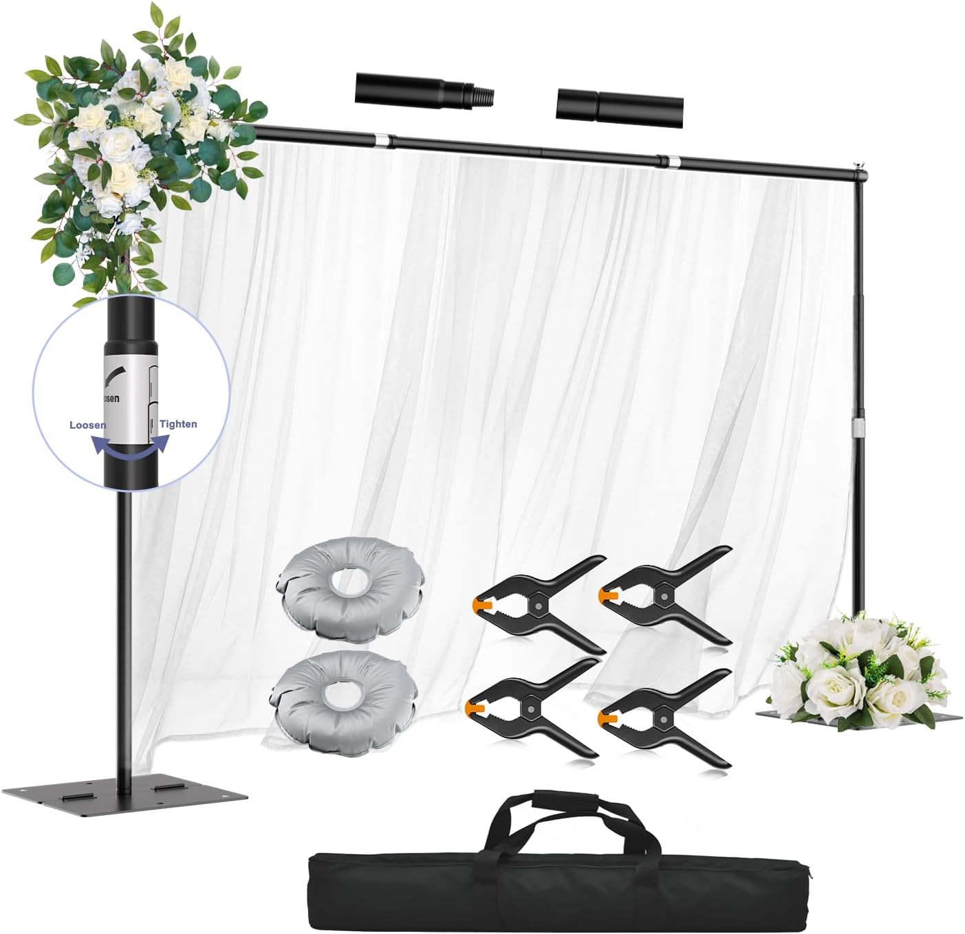 Amazon.com : GLOSHOOTING Heavy Duty Backdrop Stand, 8.5x10ft Adjustable ...