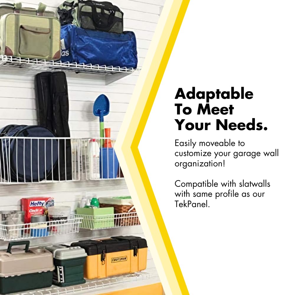Tool Organizers GarageTek Heavy Duty PVC Slatwall Panels - 8ft X 1ft (6 ...