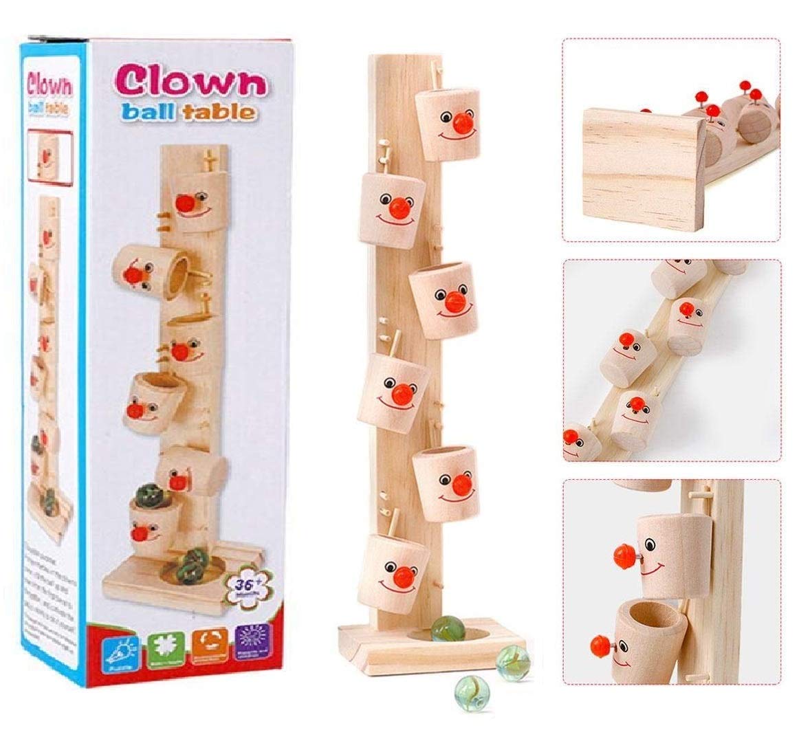 Buy Simple Days Wooden Marble Slider Tree Ball Run Track with 6 Tilting ...