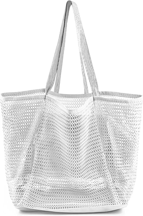 Amazon.com: Beach Bags for Women, Foldable Mesh Tote Bag with Mini ...