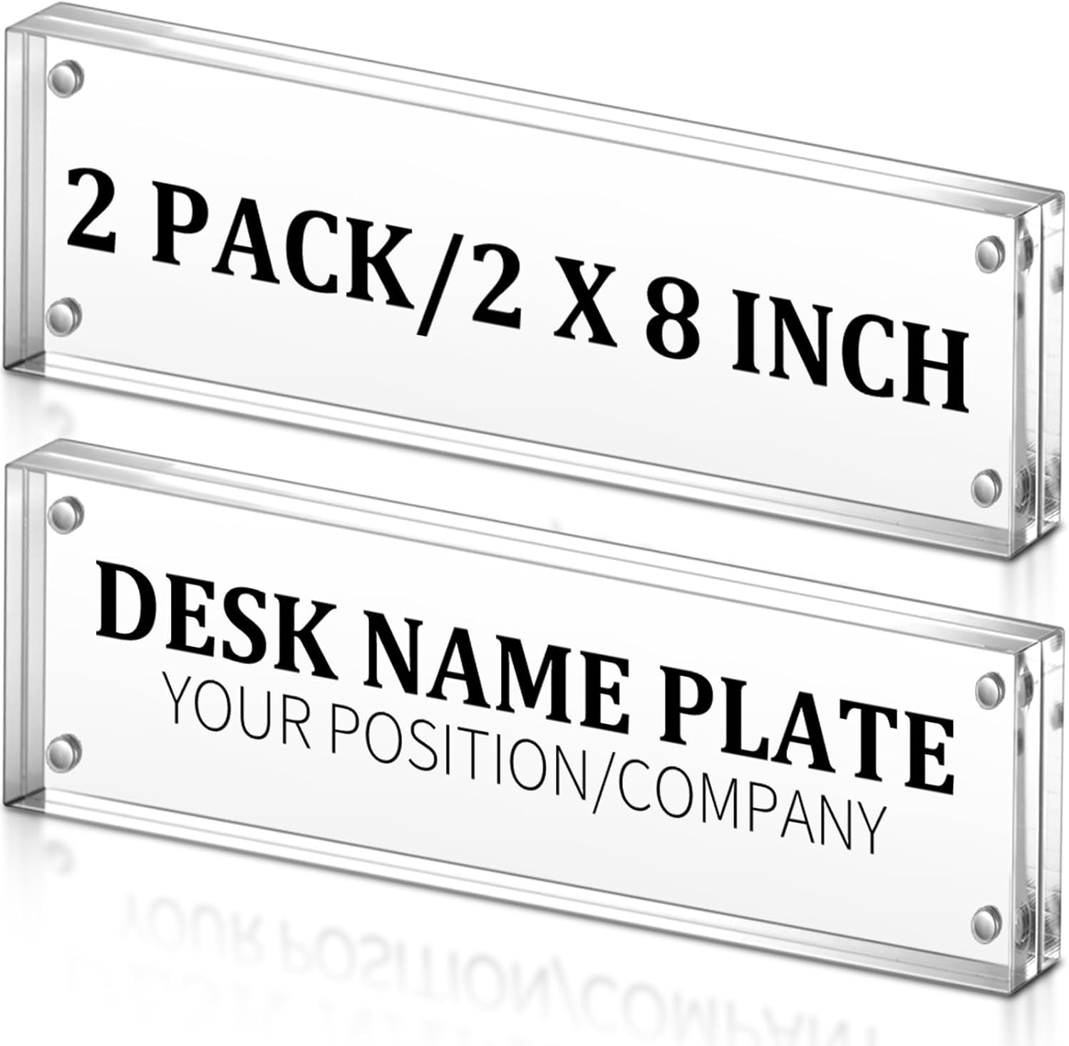 Amazon.com: Geetery 2 Pcs Acrylic Office Desk Name Plate Personalized ...
