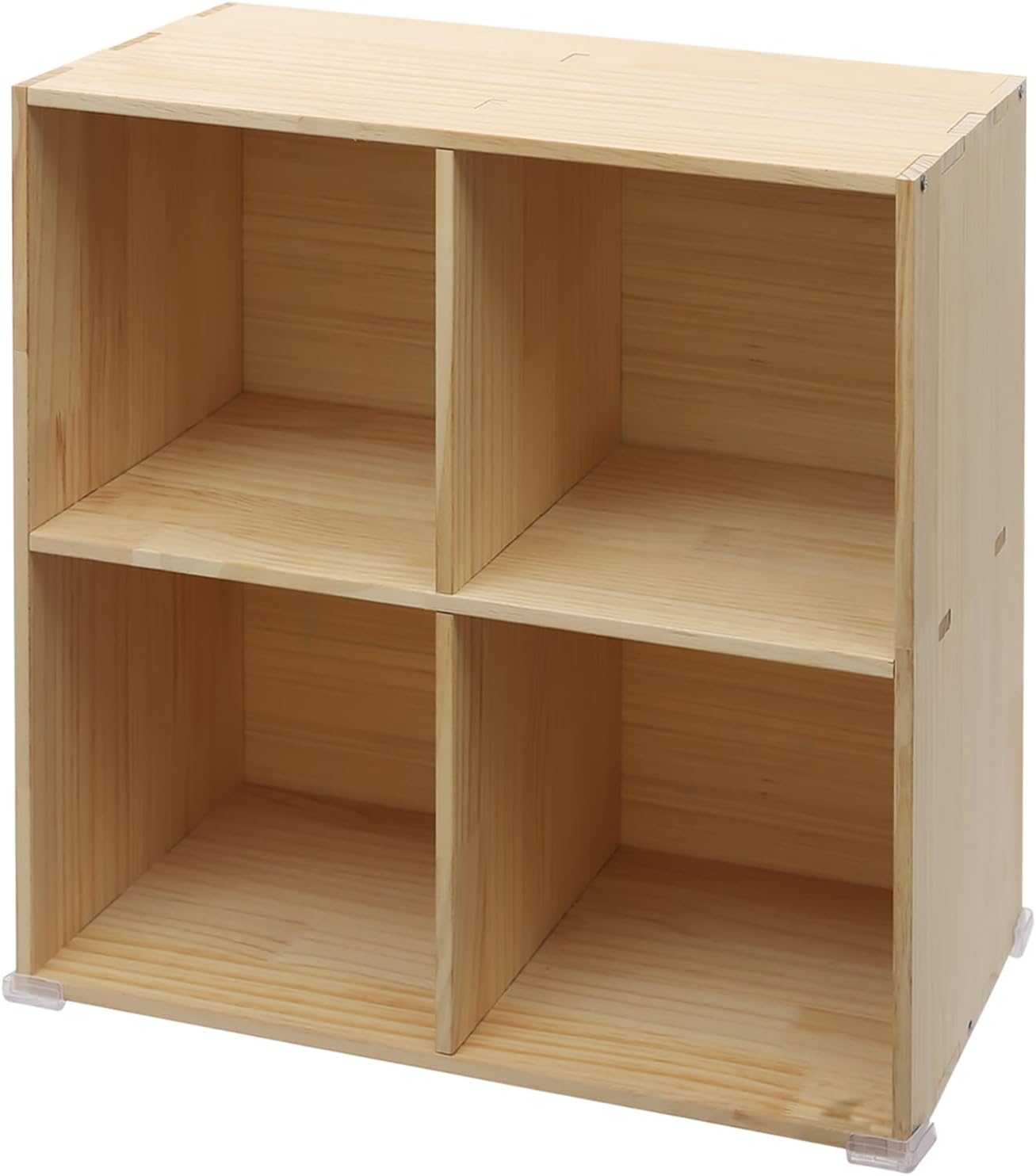 Amazon.com: Hanmorfarbi 4-Cube Storage Shelf Bookcase-Solid Wood Cube ...