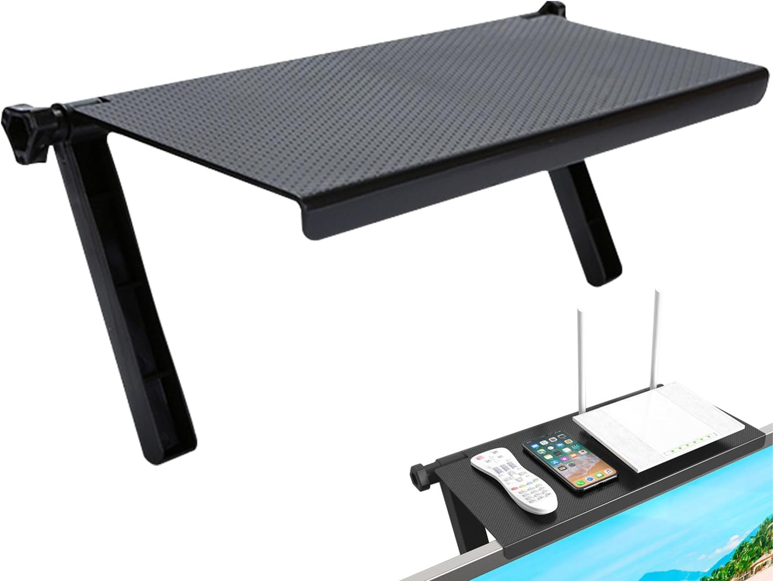 Amazon.com: Wesoke TV Top Shelf Screen Top Storage Stand, Black ...