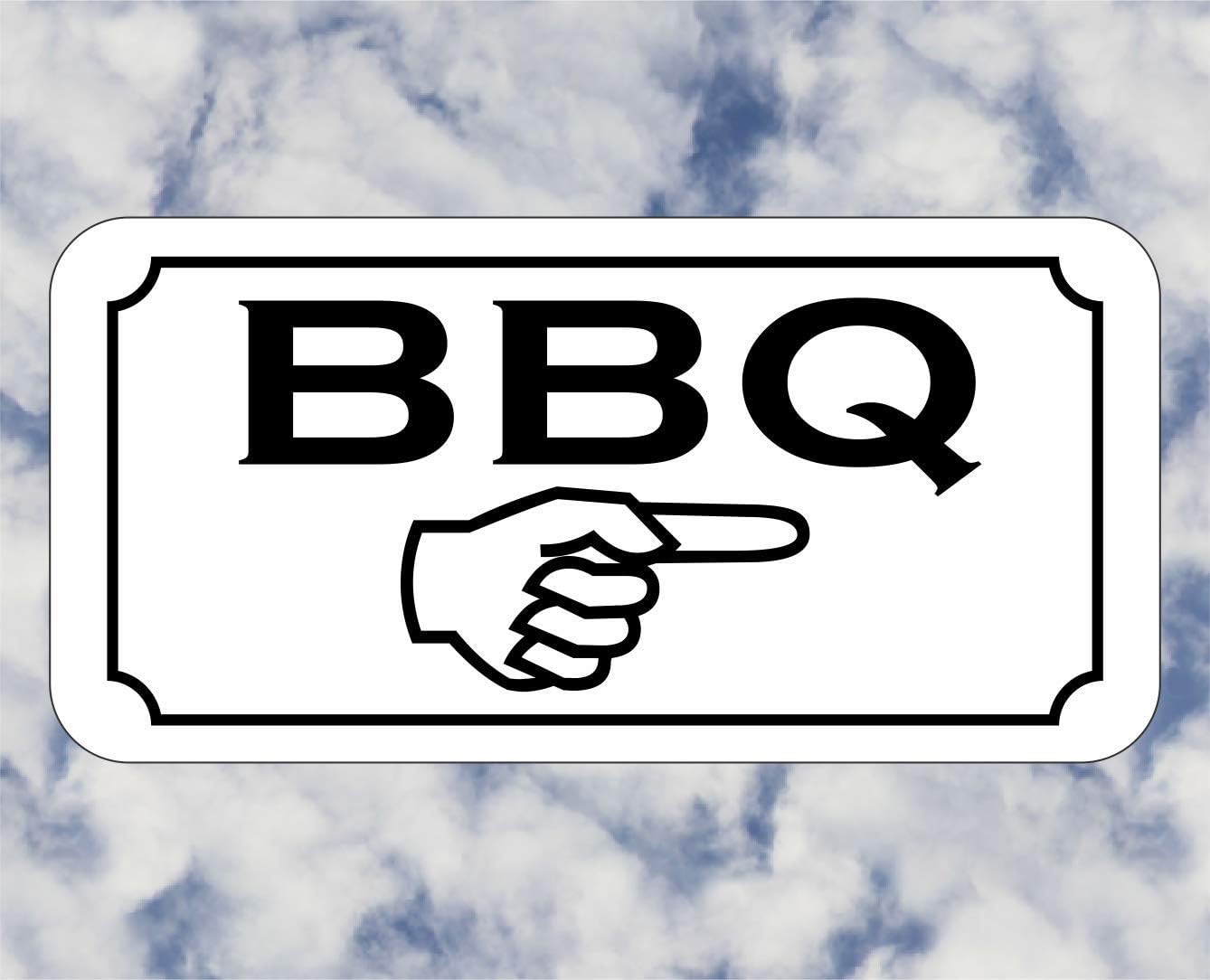 Amazon.com : BBQ Arrow Finger Right Metal Sign Restaurant Backyard ...