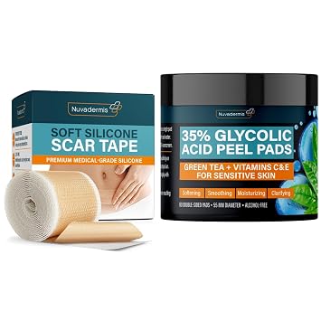 Amazon.com : Scar Tape & Glycolic Pads - C-Section, Tummy Tuck, Keloid ...