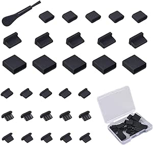 30x USB Dust Cover Port Plugs: Assorted Silicone USB Cap Port Stoppers ...