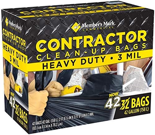 Amazon.com: 2 Pack Commercial Contractor Clean-Up Bags (42 gal, 42 ct ...