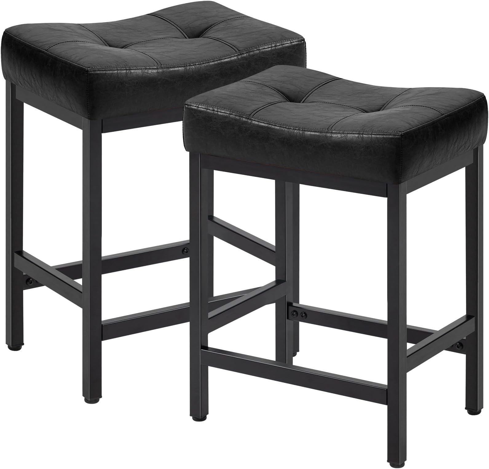 Amazon.com: Christopher Knight Home Lisette Backless Leather Barstools ...
