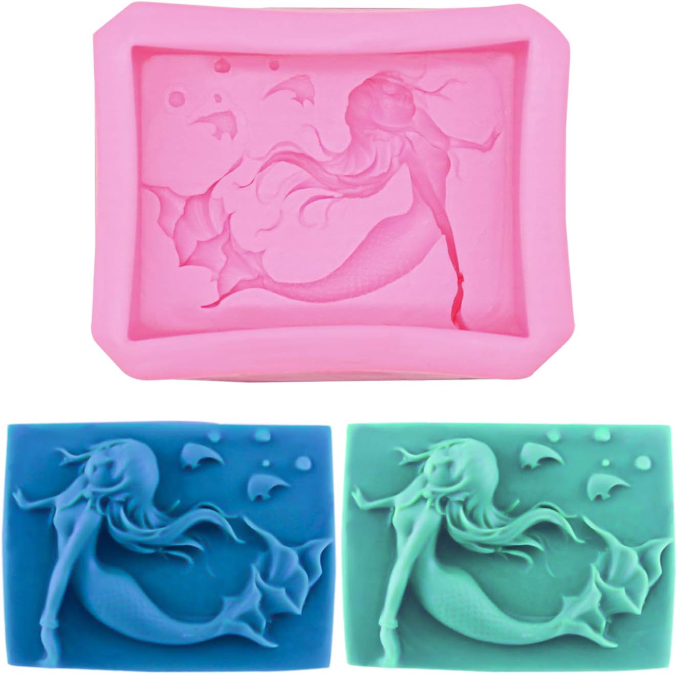Amazon.com: HengKe Mermaid Mould, Ocean Series Soap Molds for DIY Ocean ...