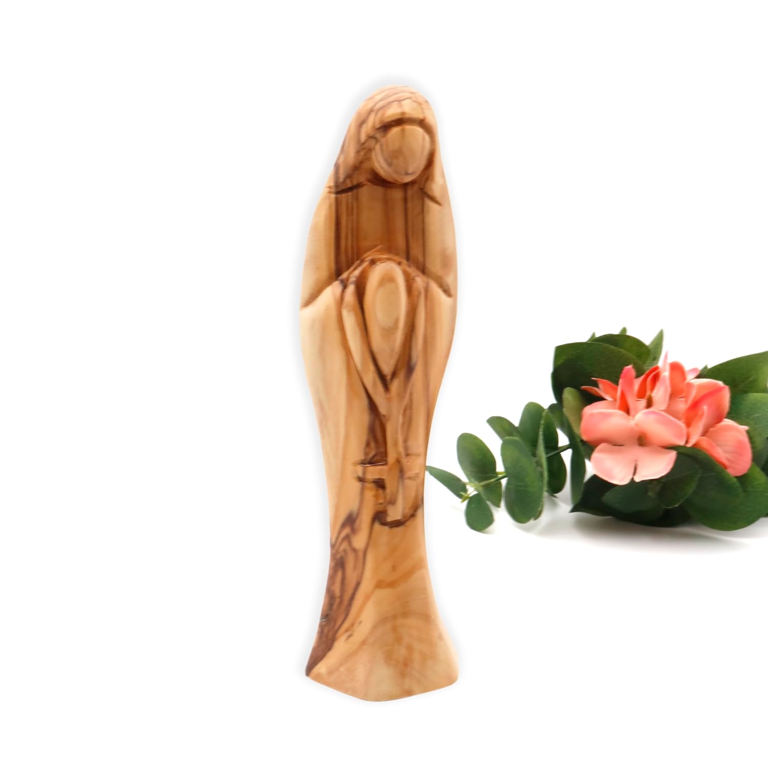 Amazon.com: Virgin Mary Statue - Wooden Virgin Mary Praying the Rosary ...