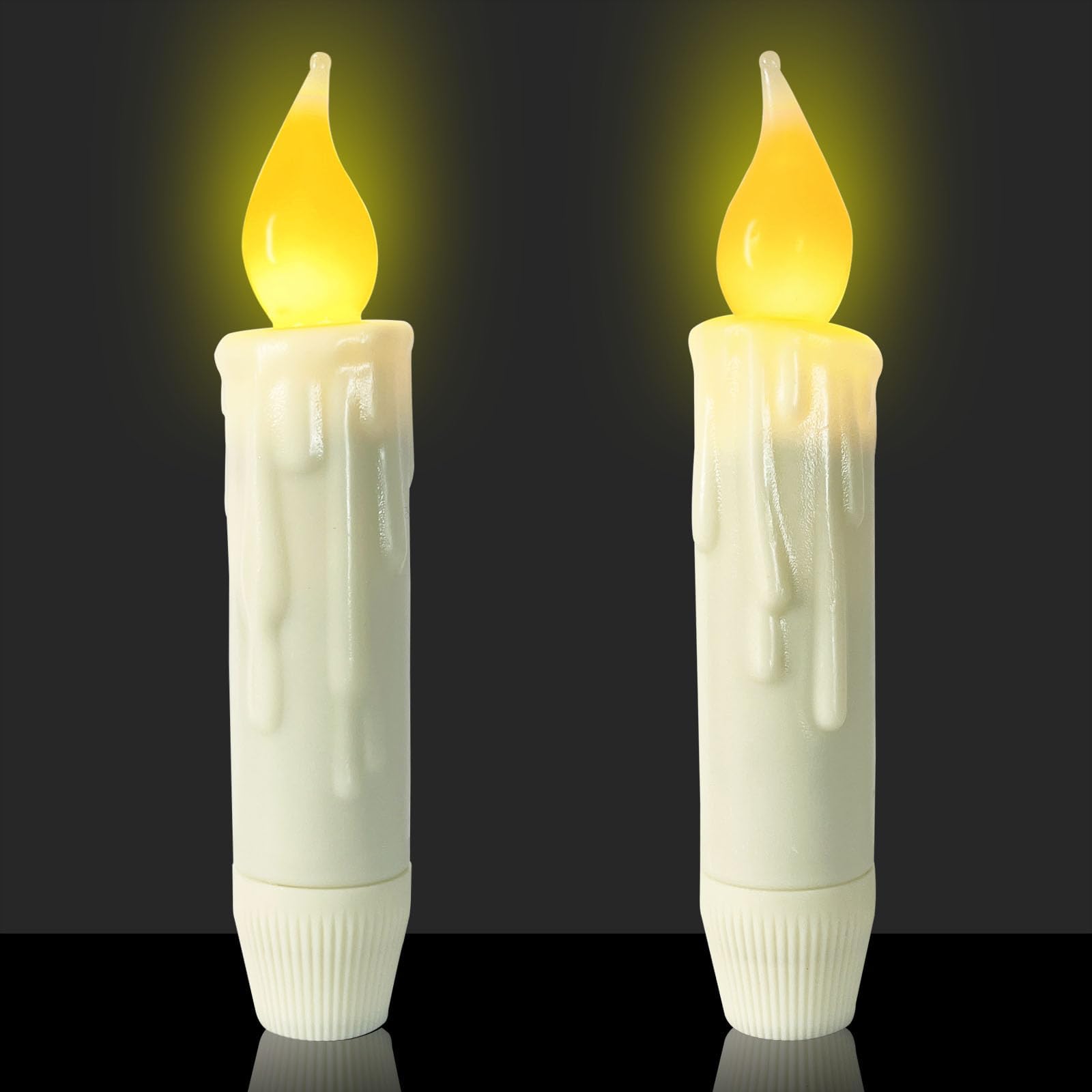 Amazon.com: CVHOMEDECO. Real Wax Hand Dipped Battery Operated LED Timer ...