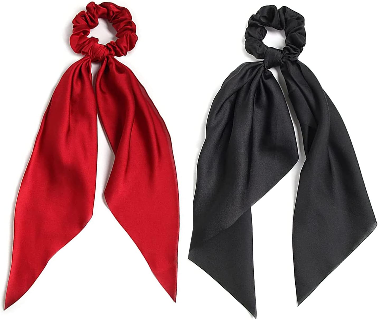 Amazon.com : Black Yellow Scarf Scrunchies for Hair Ribbon Ties Bow ...