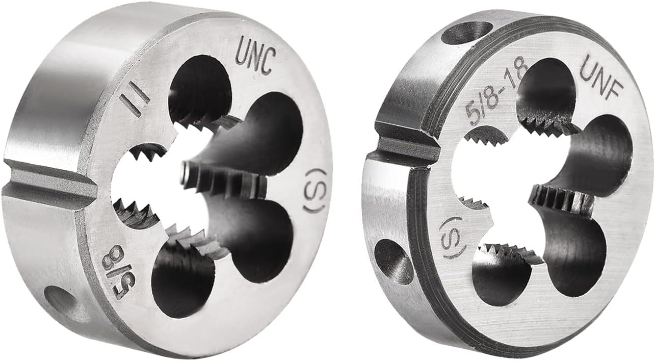 Amazon.com: uxcell 5/8-11 and 5/8-18 UNC Round Die Set, Machine Thread ...