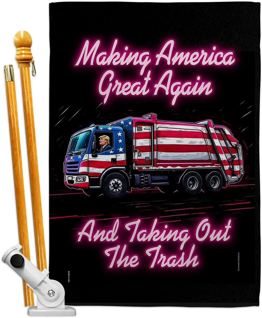 Amazon.com : Trump Won Flag MAGA Pole Kit Wall Hanging Decor for Home ...