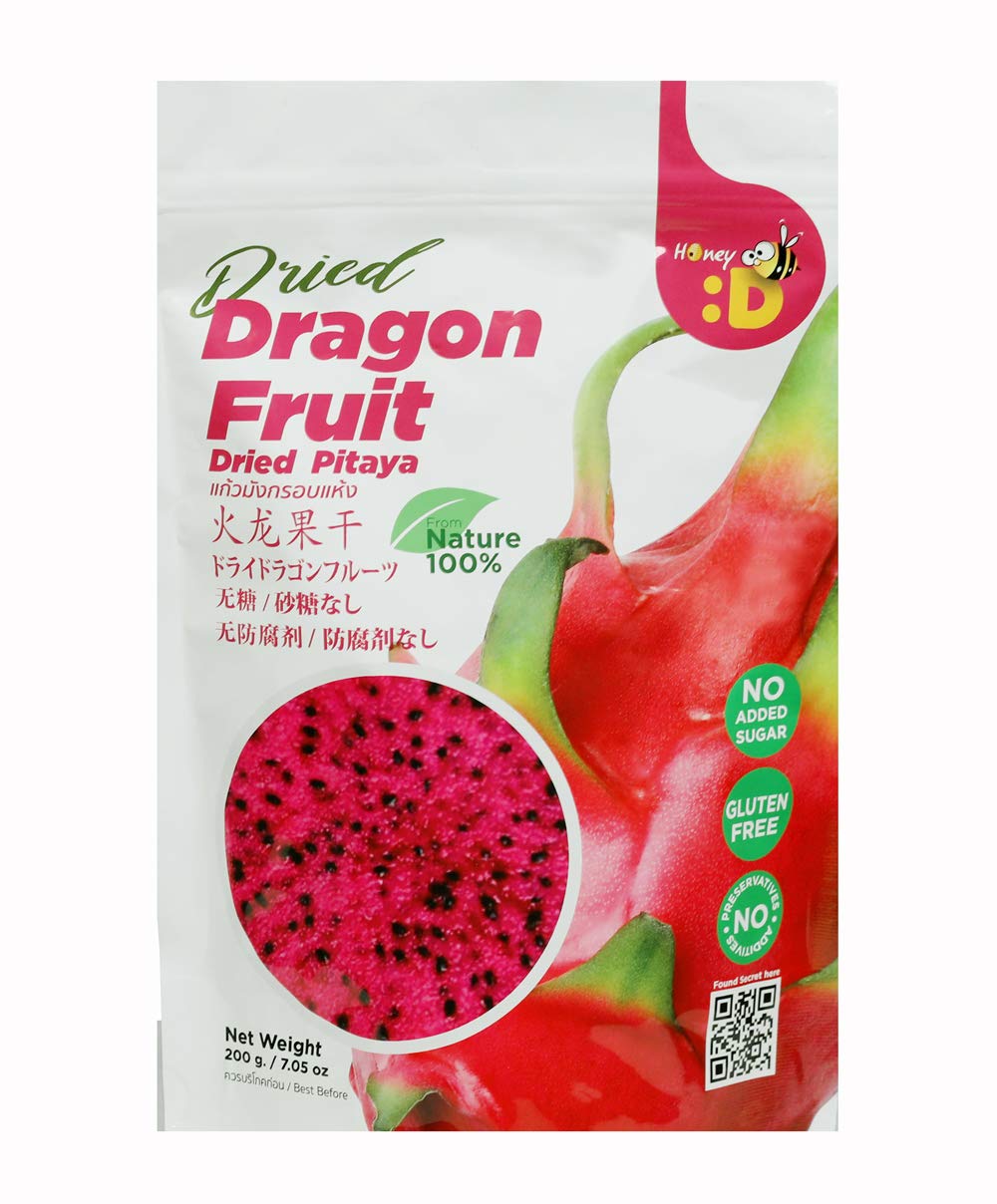 Amazon.com: Honey:D Dried Dragon Fruit Natural - Red Pitaya 100% Snack ...