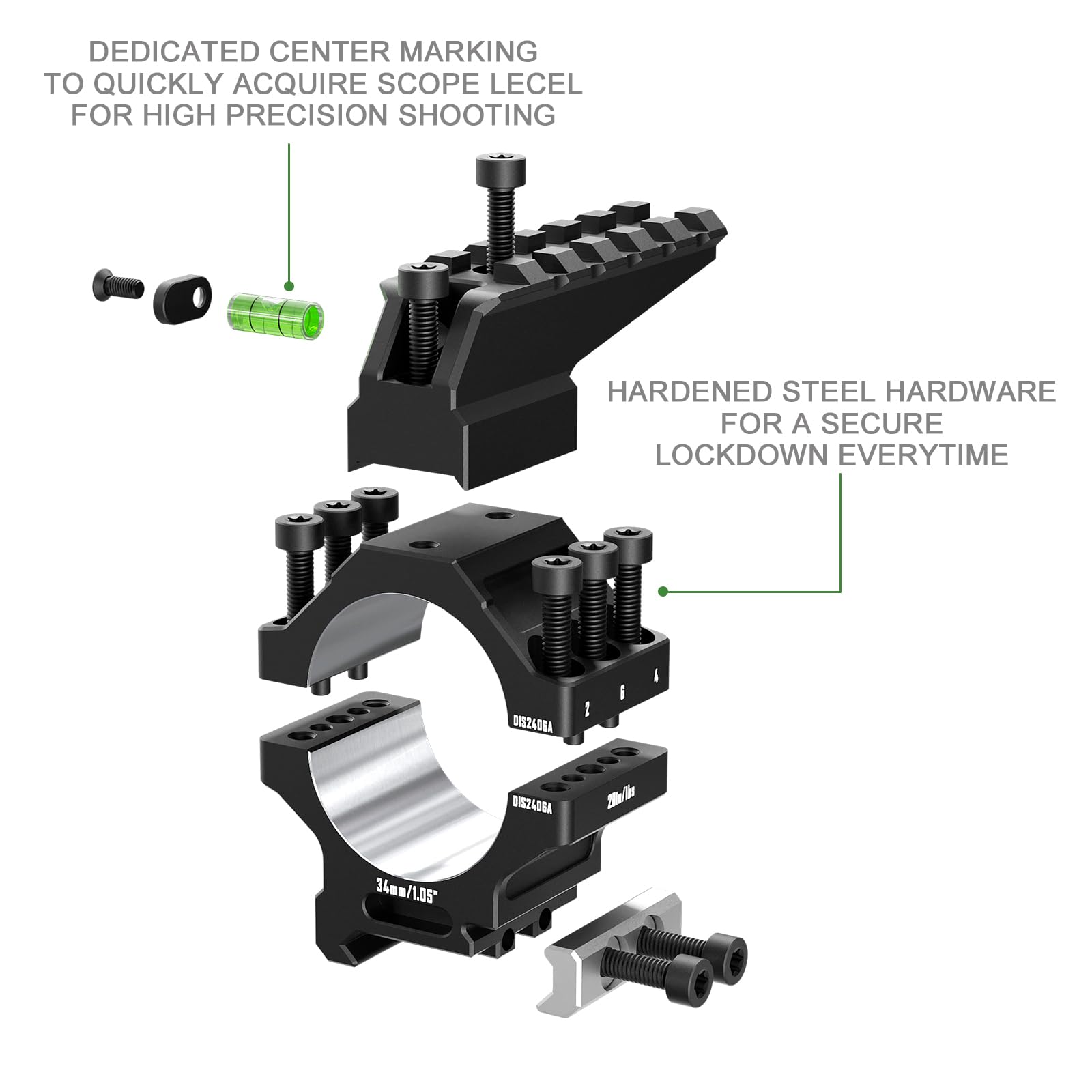 Snapklik.com : DISCOVERYOPT 34mm Heavy Duty Scope Rings - 1.05-inch ...