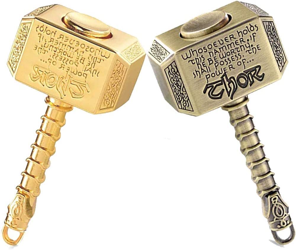 Thor Hammer Fidget Spinners Metal, Cool Fidgit Finger Hand Spinner Desk ...