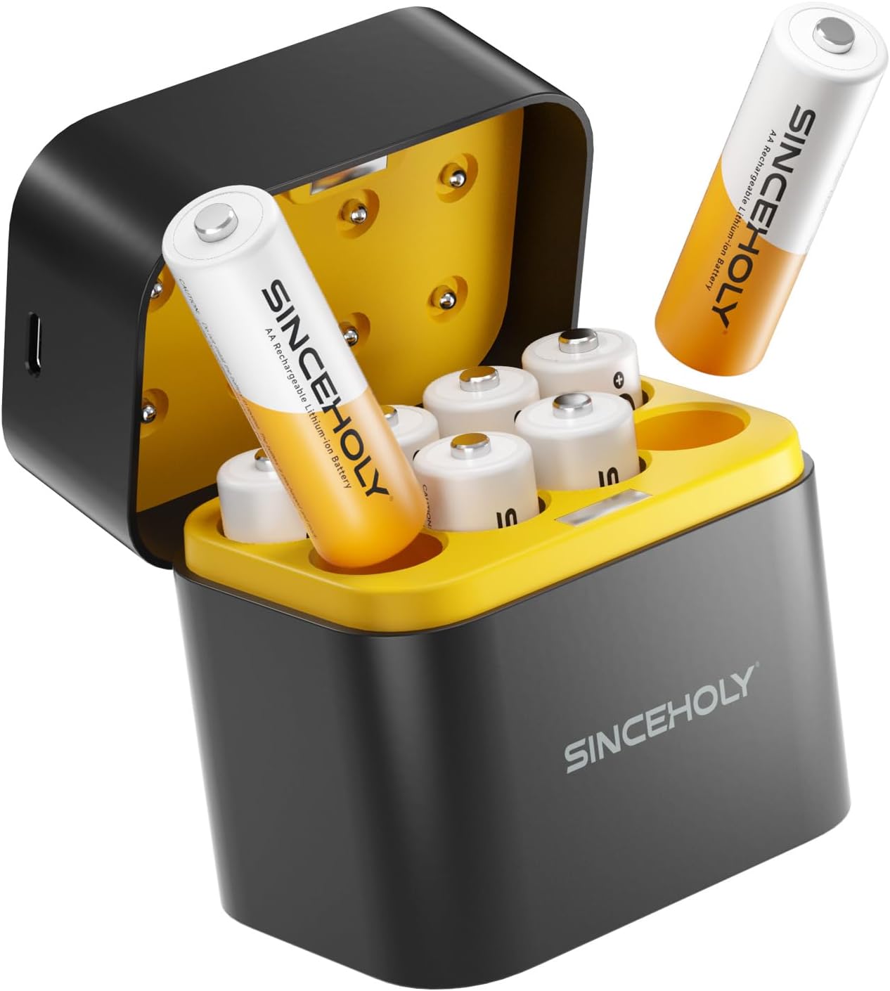 Amazon.com: SINCEHOLY 8 Pack Rechargeable Lithium AA Batteries with ...