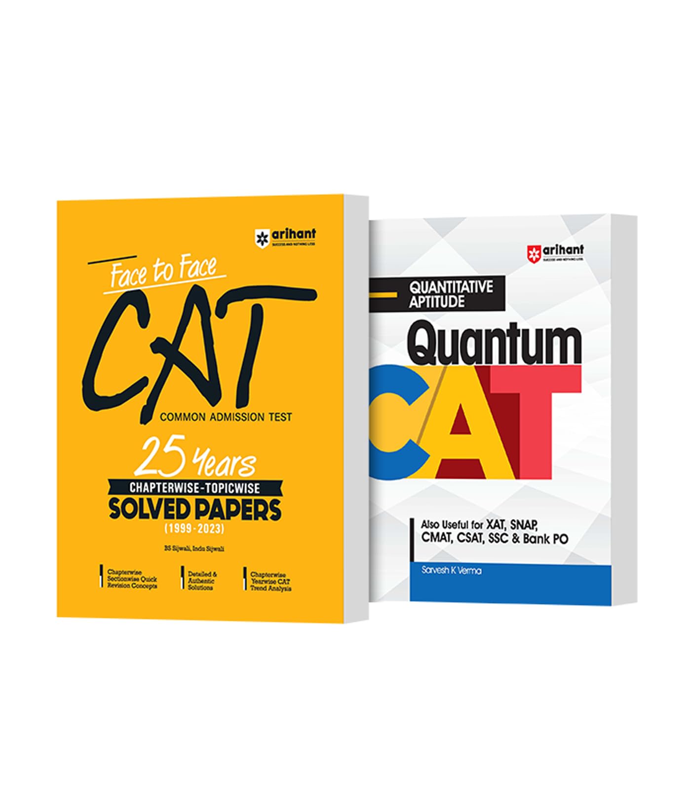 Arihant Study Guide & Solved Paper FOR CAT | Quantum CAT Quantitative Aptitude & FACE TO FACE ...