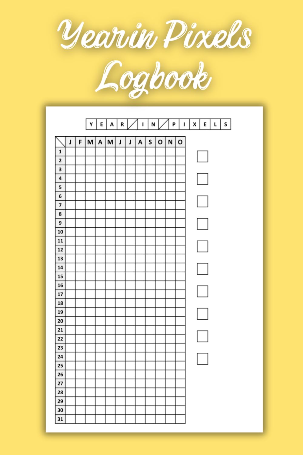 Year in Pixels Logbook: Mood tracker in pixels to track your mood every ...