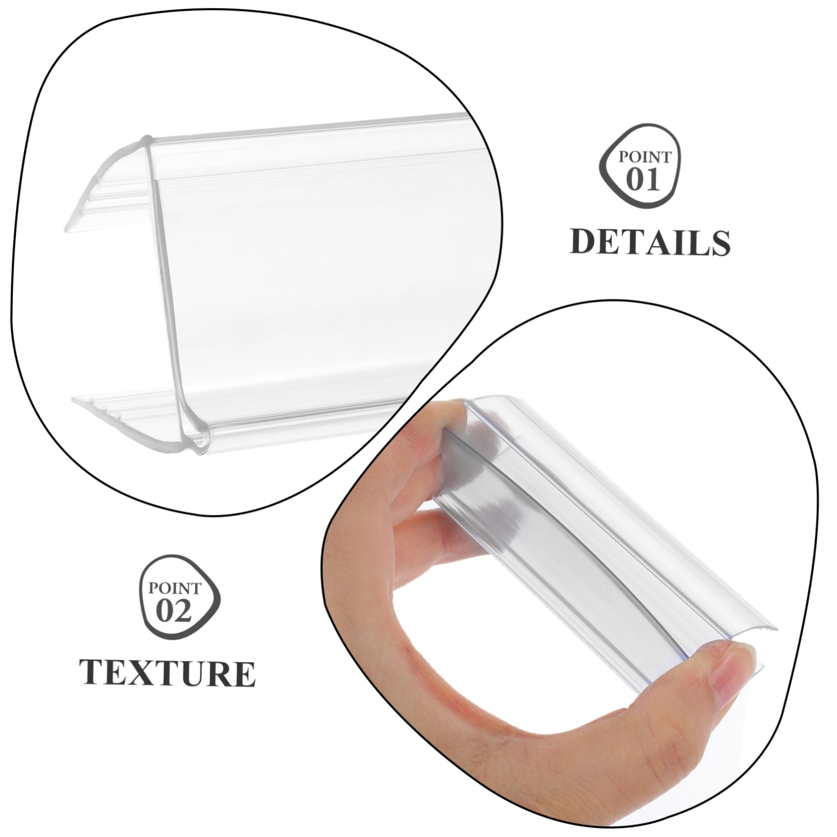 5 pk Label Slot Display Shelves Labels Emblems Sign Display Holder ...