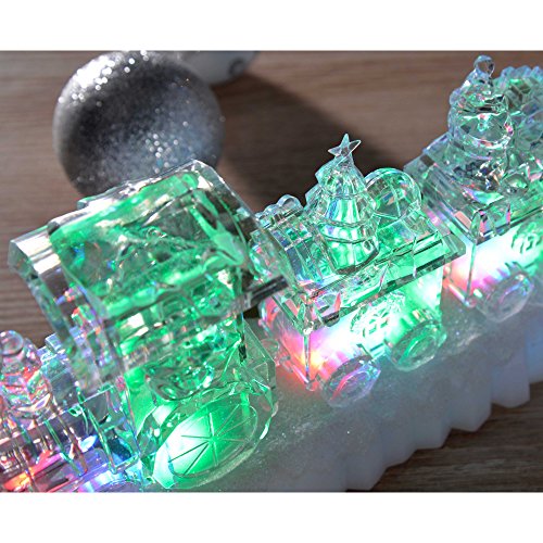 WeRChristmas Pre-Lit Colour Changing LED Musical Christmas Train Scene ...