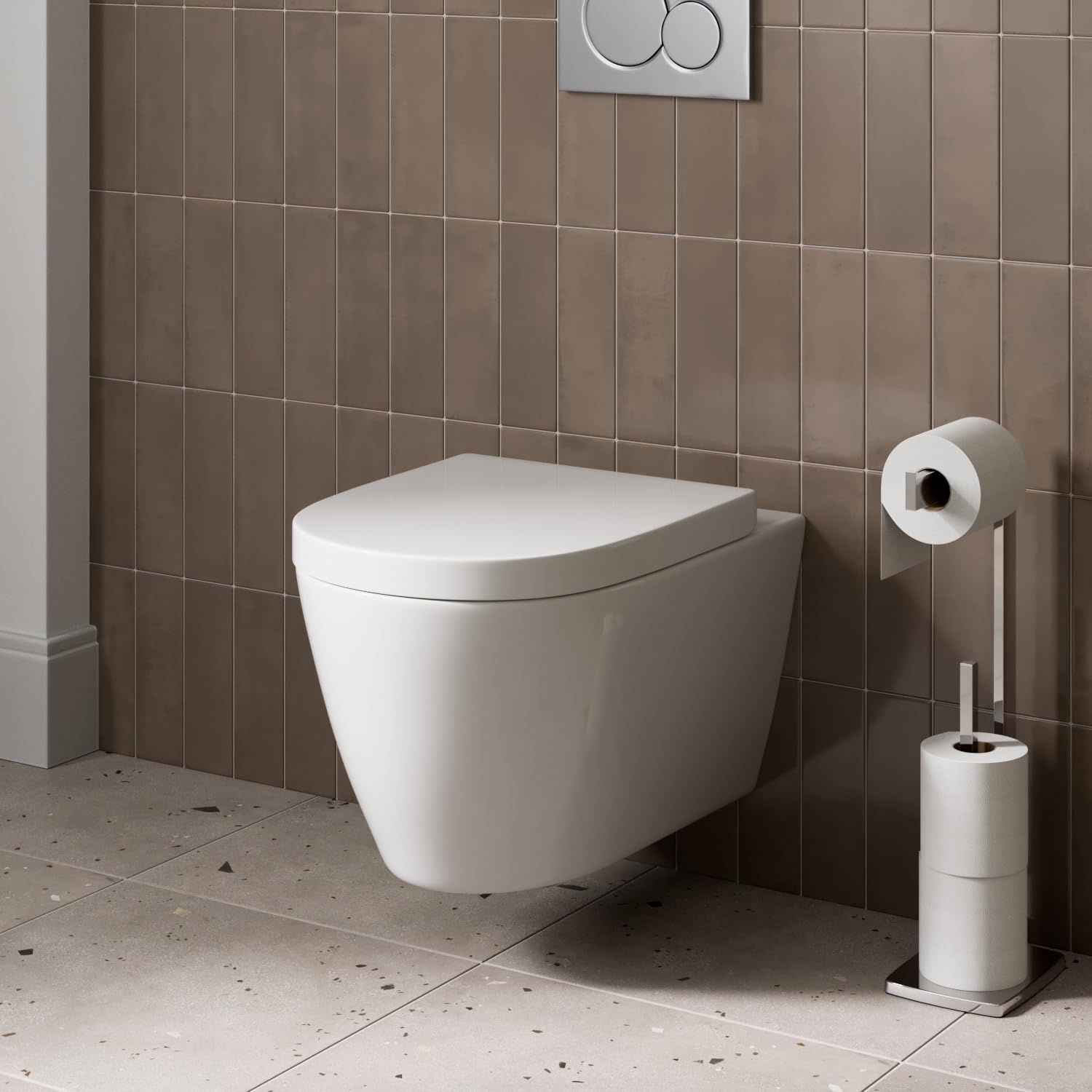 Sky Bathroom Back to Wall Toilet Modern Pan Soft Close Seat Space ...