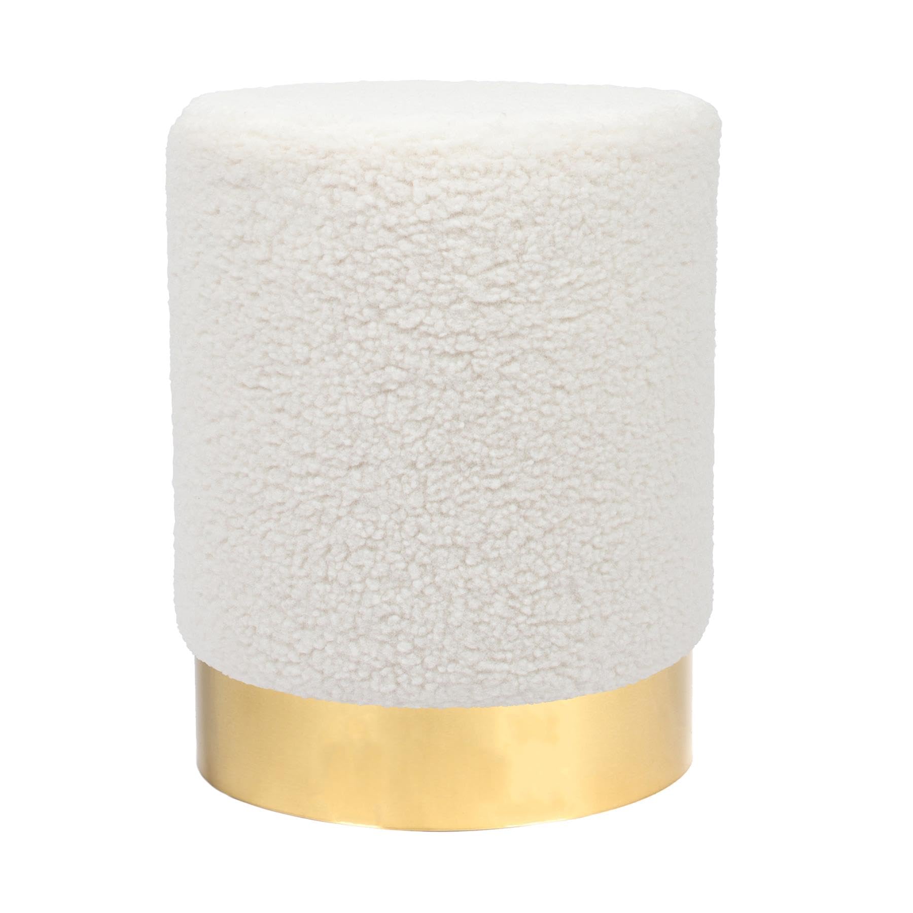 Harbour Housewares 1x Cream H36 x D29cm Round Boucle Footstool - Small ...